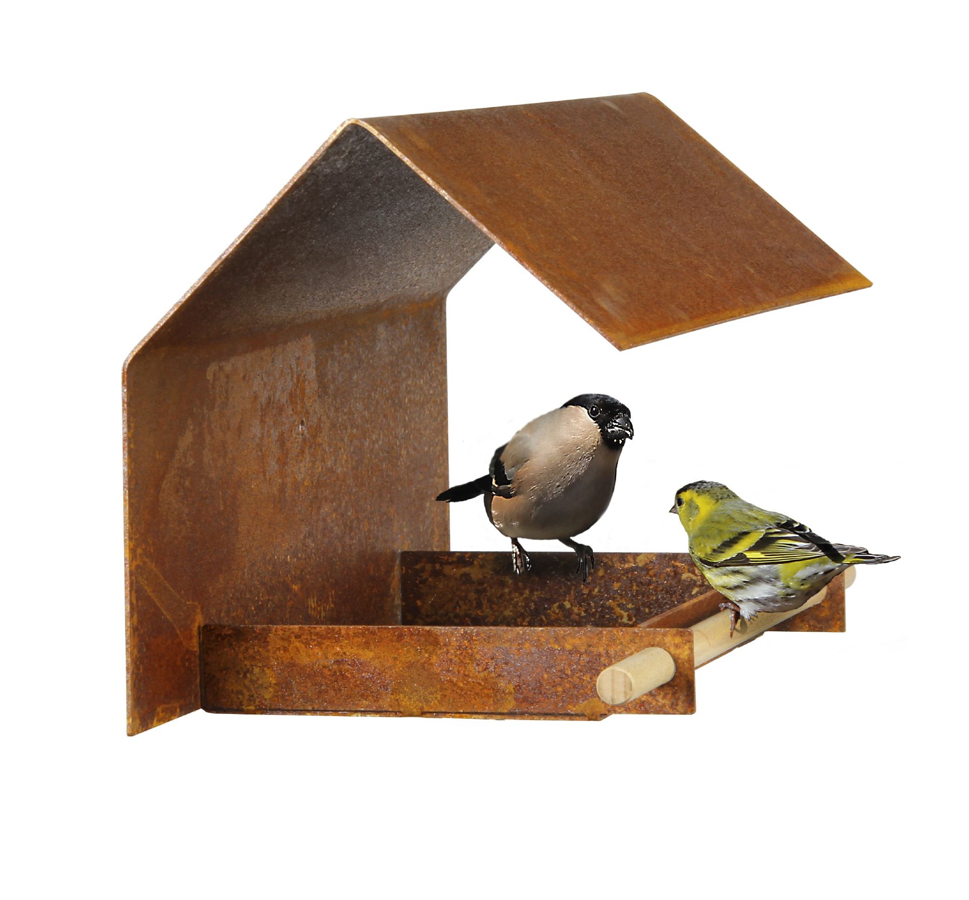 VH-2-LR Vogelhaus in Cortenstahl